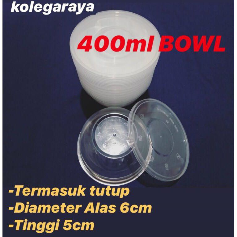 Jual Kotak Makan Thinwall Plastik OTB 400ml Model Bowl Mangkuk Isi ...