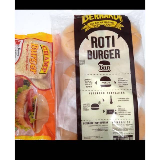 Jual Paket burger champ chicken burger + roti burger benardi | Shopee ...