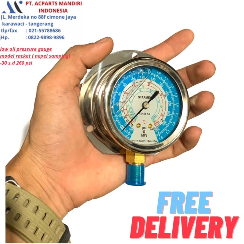 Jual refrigerant oil pressure gauge model refco / meteran tekanan freon model refco | Shopee ...