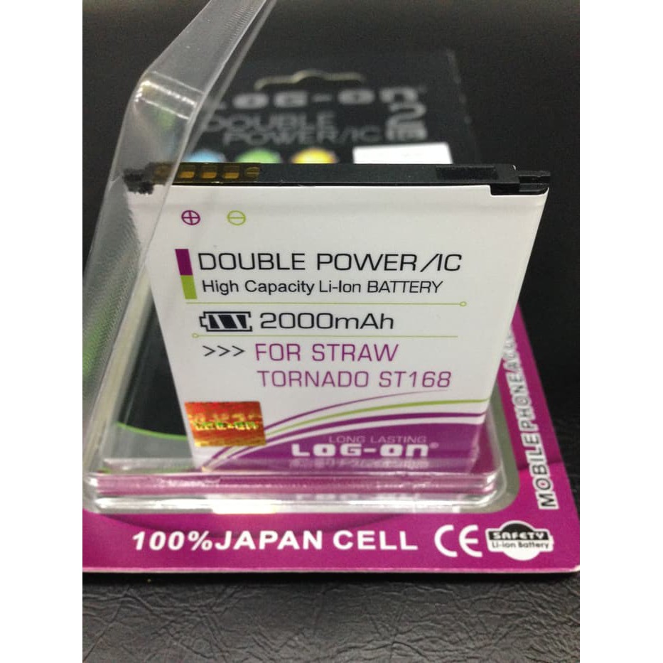 Jual Baterai/Battery/Batre Stawberry St168 Original Log On Double Power | Shopee Indonesia