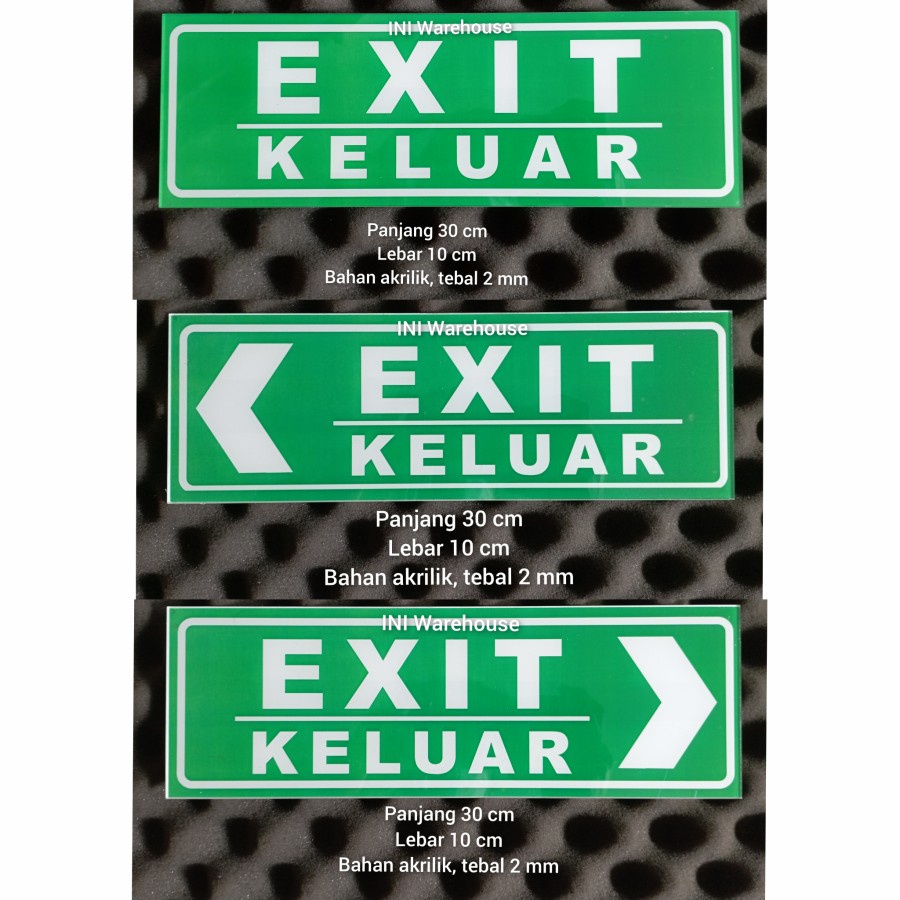 Jual Acrylic Sign Signage EXIT Tanda Keluar Rambu Simbol Akrilik 10 x ...