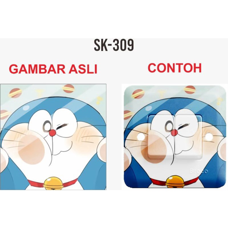 Jual Sticker Colokan Listrik / Stiker Saklar Lampu Karakter Kucing Biru ...