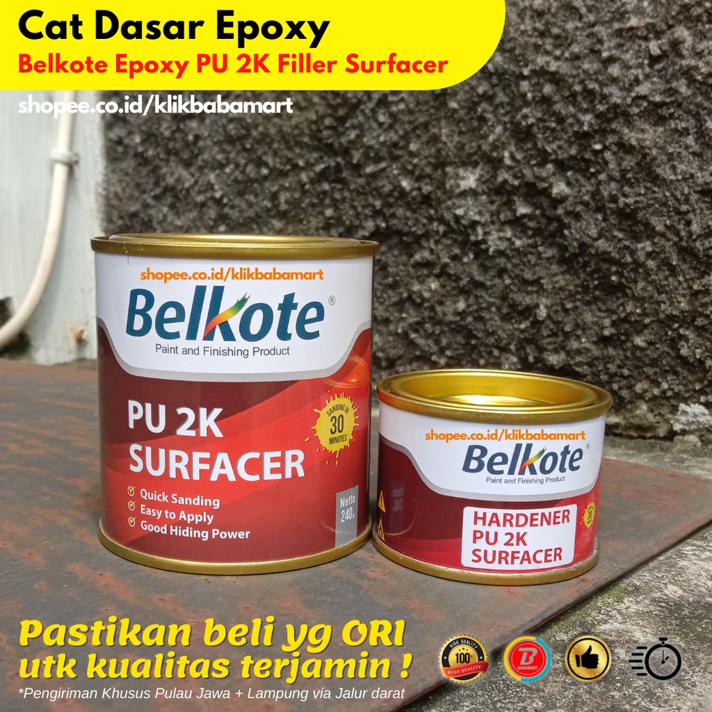 Jual CAT DASAR EPOKSI BELKOTE EPOXY PU 2K FILLER SURFACER ORIGINAL 1/4 ...