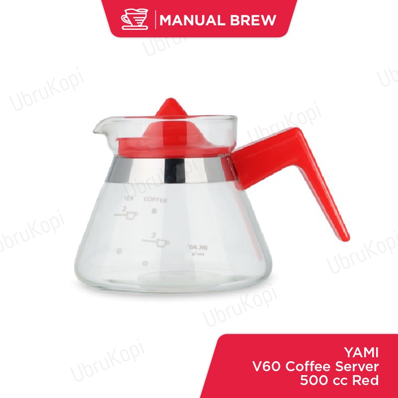 Jual YAMI V60 COFFEE SERVER 500CC RED | Shopee Indonesia