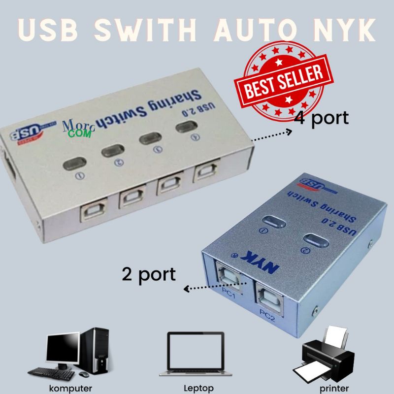 Jual AUTO SWITCH USB PRINTER 2PORT 4PORT SHARING SWITCHCHER USB 2.0 PRINTER KABLE MANUAL ...