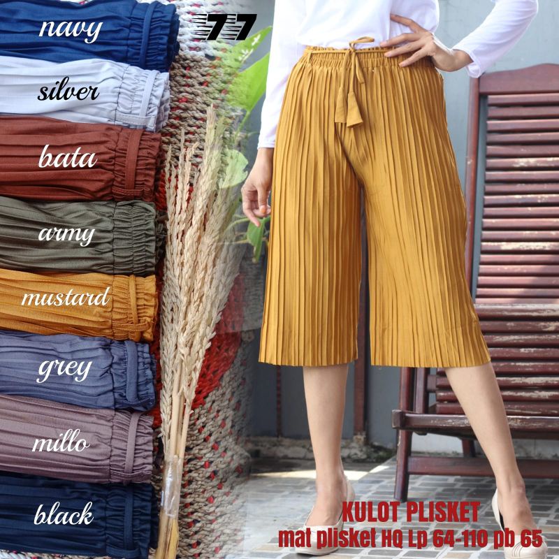 Jual Kulot Pendek Wanita Plisket 7/8 Kekinian,Best Seller | Shopee ...