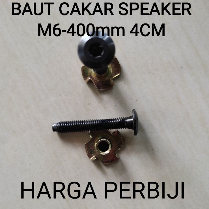 Jual BAUT CAKAR SPEAKER M6-400 4CM TEE NUT + SEKRUP M6 BAUT SET SPRAKER | Shopee Indonesia