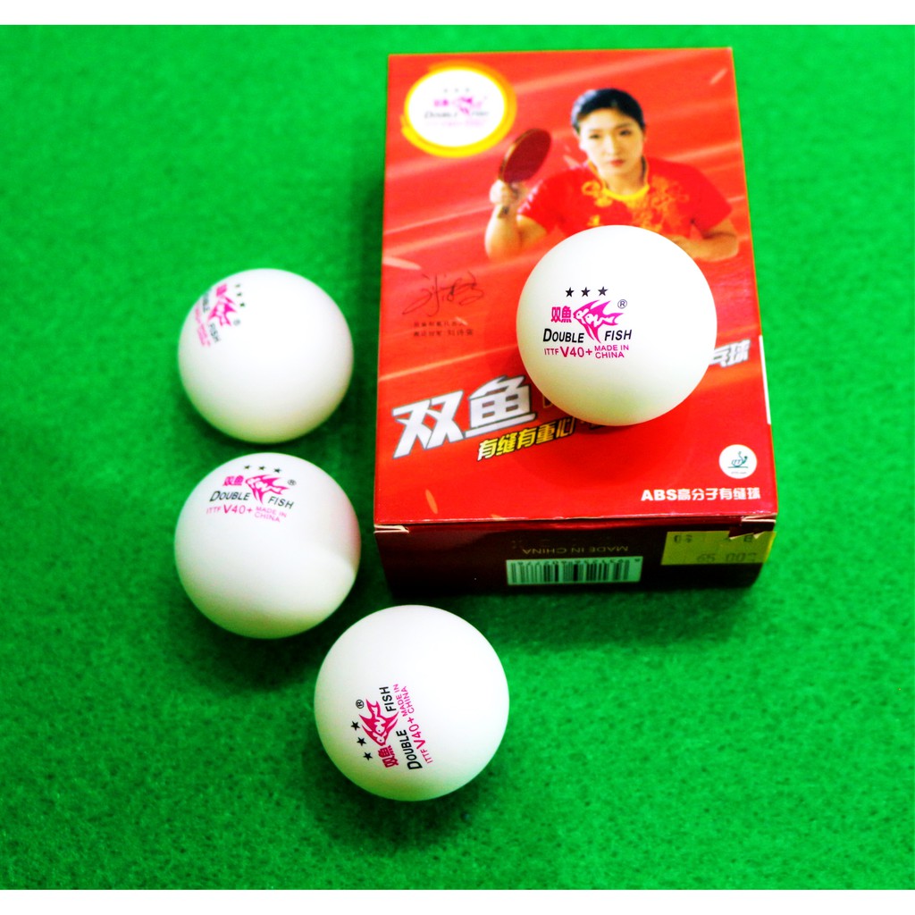 Jual Bola Pingpong Bola Tenis Meja DOUBLE FISH * 3 V40+ ISI 6 PCS | Shopee Indonesia