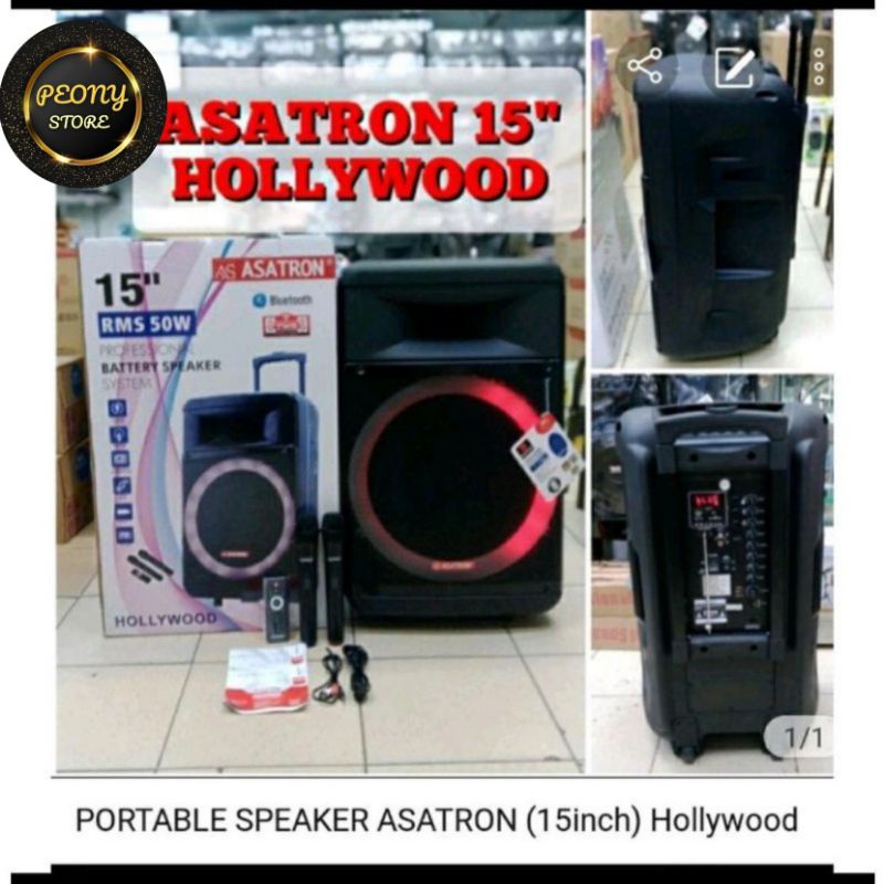 Jual SPEAKER ASATRON HOLLYWOOD 15 INCH PORTABLE MEETING USB BLUETOOTH ...