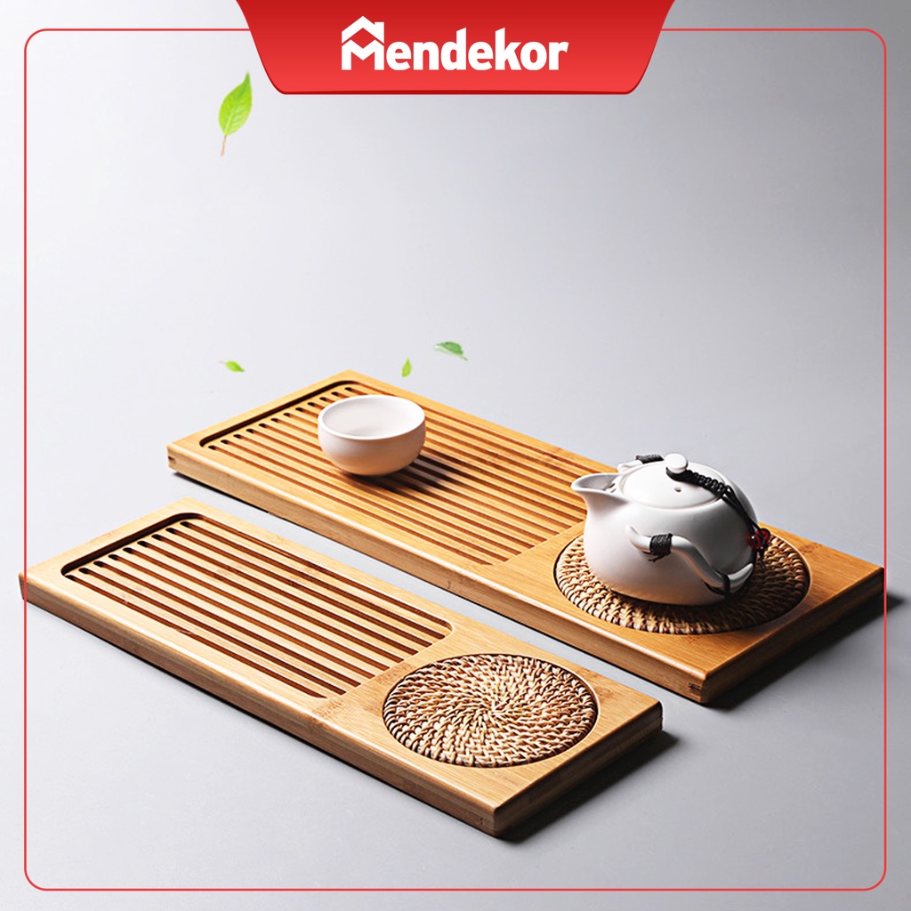 Jual Nampan tray alas tatakan gelas teko teh kayu bambu premium ...