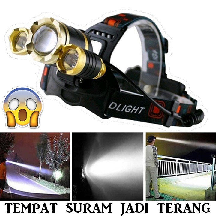 Jual senter kepala (headlamp 5000 lumens) | Shopee Indonesia