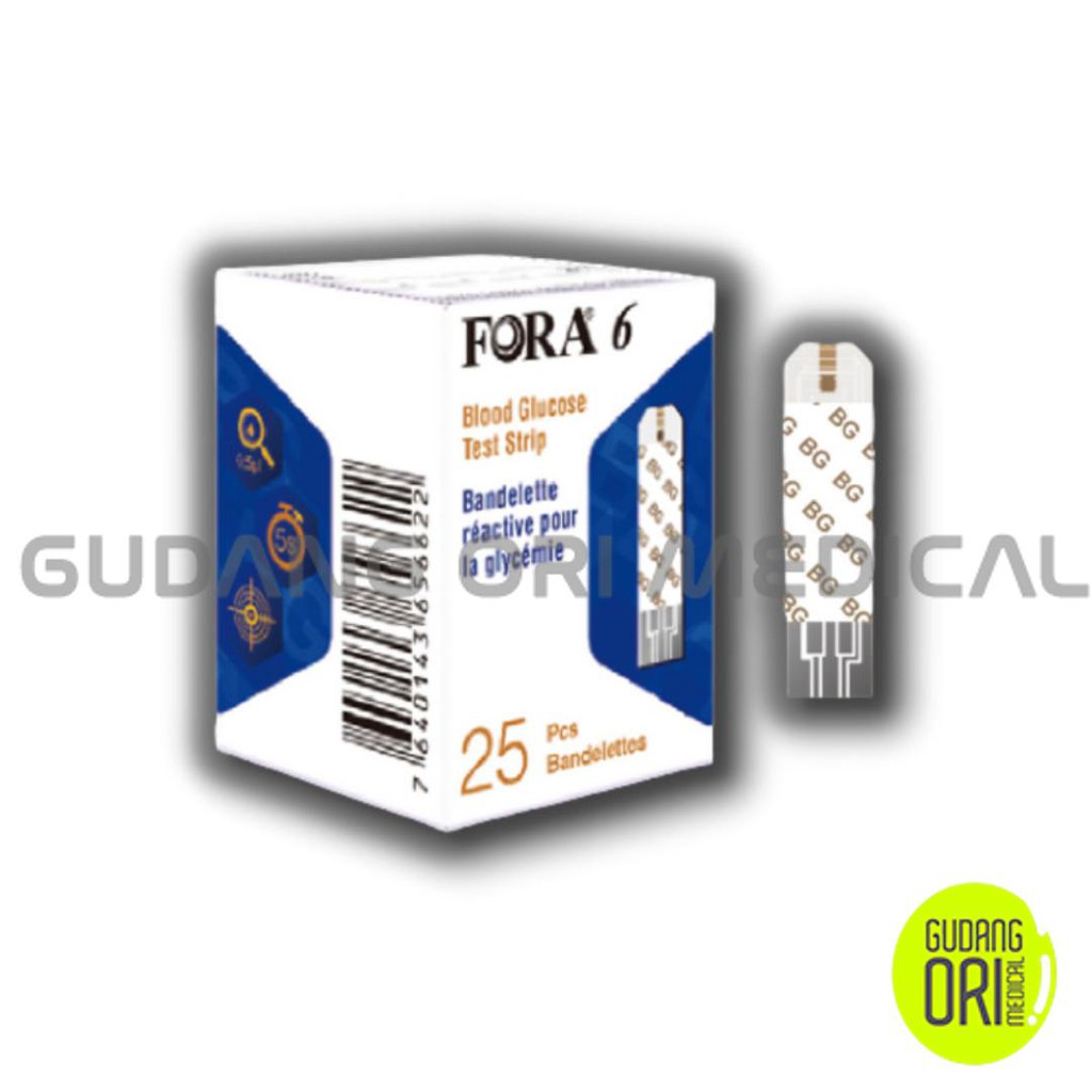 Jual Fora 6 Plus - Strip Uji Gula Darah Blood Glucose Glukosa - 25 ...
