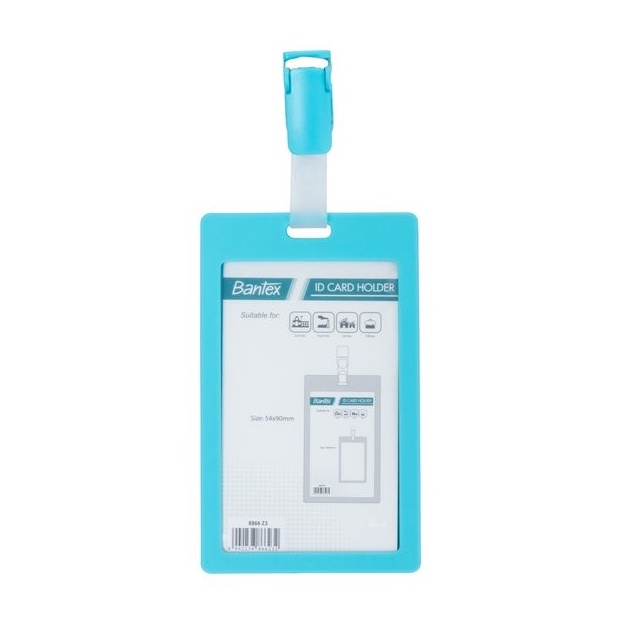 Jual ID CARD PORTRAIT + CLIP SKYBLUE BANTEX 8866 23 / NAME TAG | Shopee ...