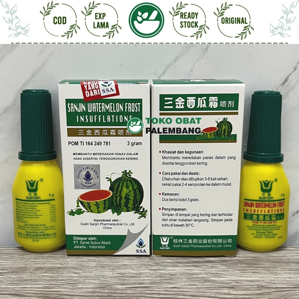 Jual WATERMELON FROST SPRAY INSUFFLATIONS SANJIN 3GRAM OBAT TENGGOROKAN ...