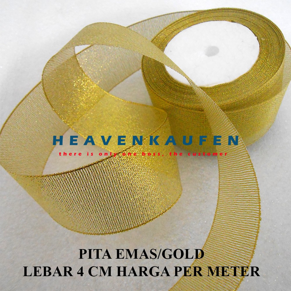 Jual Pita Emas / Gold Lebar 4 cm Murah Harga Per Meter | Shopee Indonesia