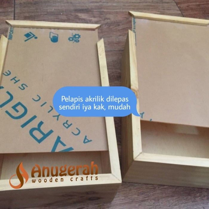 Jual Wooden sliding acrylic box 20x30cm kotak kayu sliding akrilik ...
