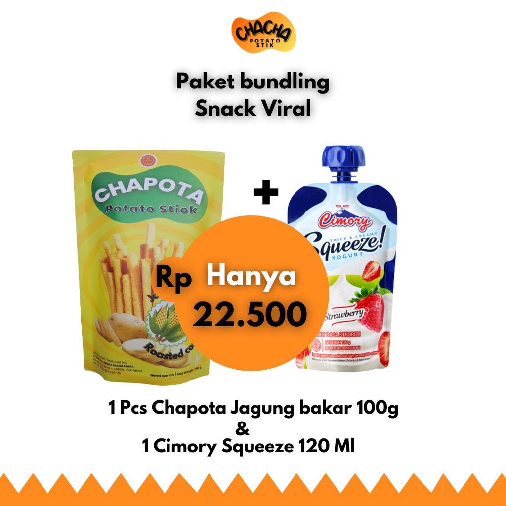 Jual [PAKET SNACK VIRAL] 1 Pcs Cimory Squeeze Strawberry 120ml + 1 Pcs ...