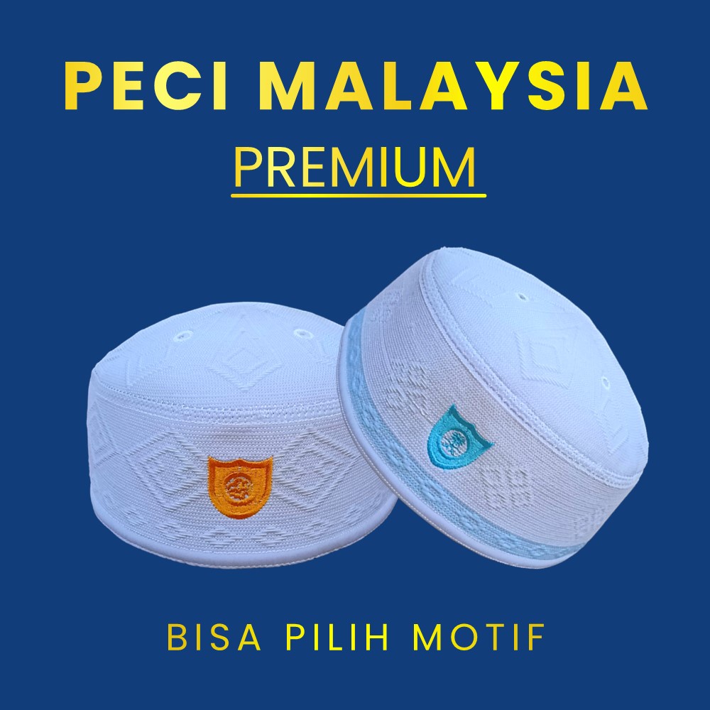 Jual Peci Malaysia putih motif kopiah haji kopyah pria dewasa kopeah ...