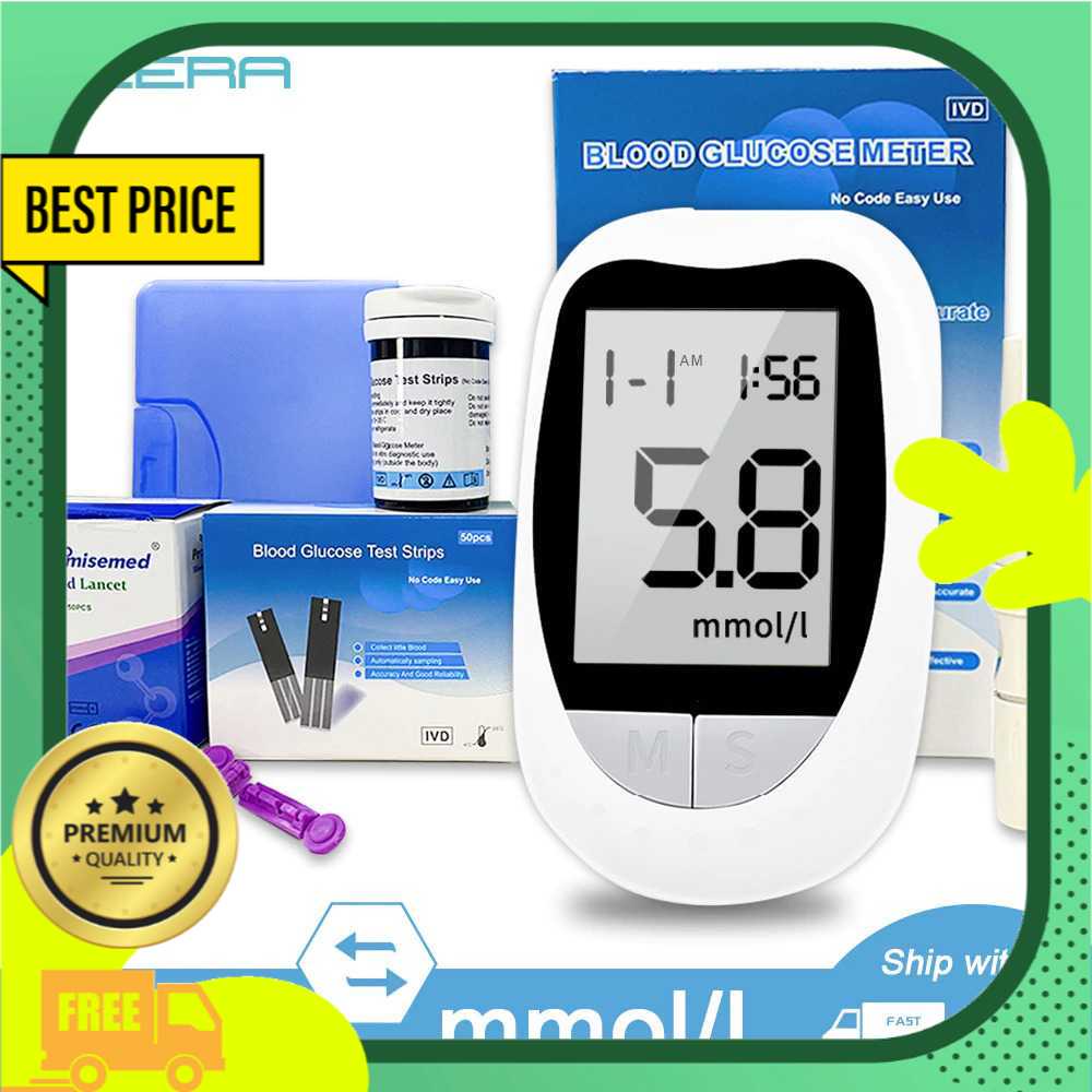 Jual original Tester Gula Darah Glucometer Kit 50 Test Strip & Lancets ...