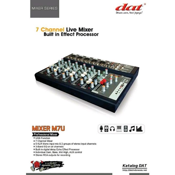 Jual Mixer 7 Channel Dat M7U ORIGINAL MIXER AUDIO 7 CHANEL Vocal | Shopee Indonesia
