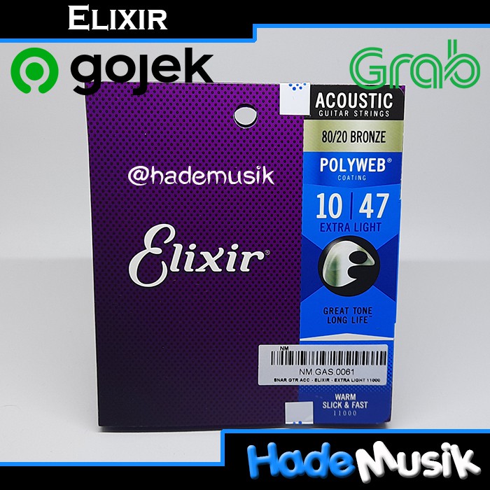 Jual Senar Anti Karat Elixir 11000 Polyweb Bronze Gitar Akustik (10-47 ...