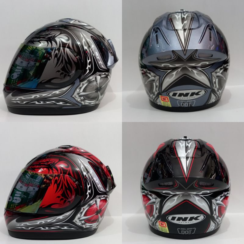 Jual helm ink cl 26 dragon black/red | Shopee Indonesia