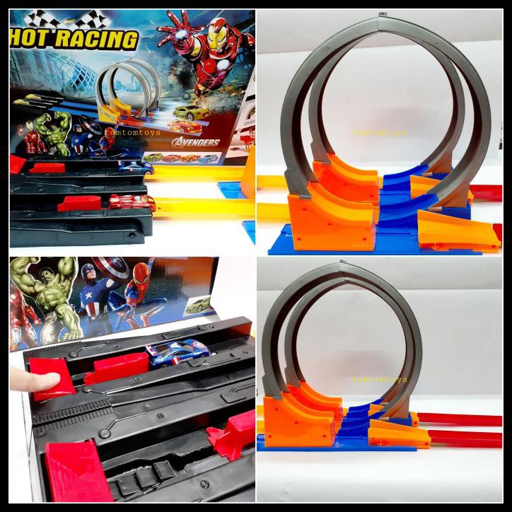 Jual Racing Track Diecast Double Loop Launcher 2 Jalur Bisa Untuk ...