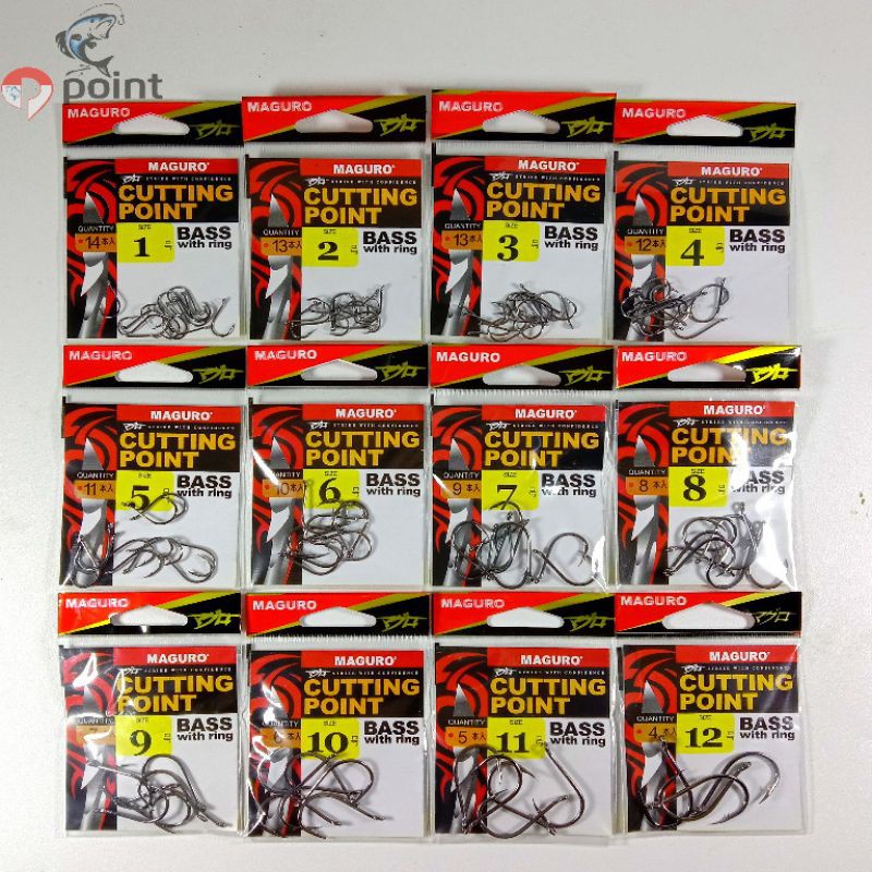 Jual Mata Kail Maguro Cutting Point Bass With Ring Size 1-12 | Shopee ...