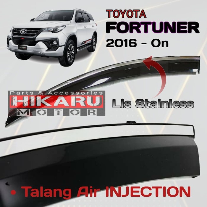 Jual Talang Air Mobil FORTUNER 2016- Up Model Injection List Stainless | Shopee Indonesia