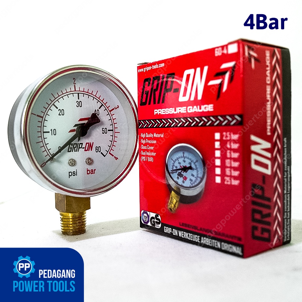 Jual GRIP ON PRESSURE GAUGE 4 BAR ALAT UKUR TEKANAN ANGIN UDARA ...