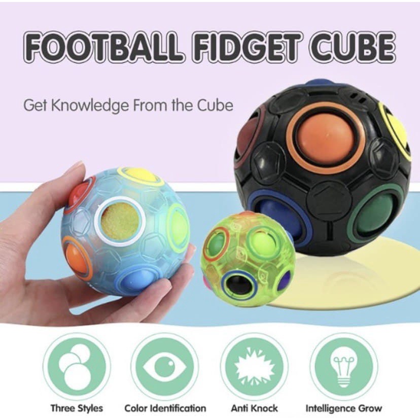 Jual Magic Rainbow Fidget Puzzle Ball Stress Cube Rubix Tiktok Pop It ...