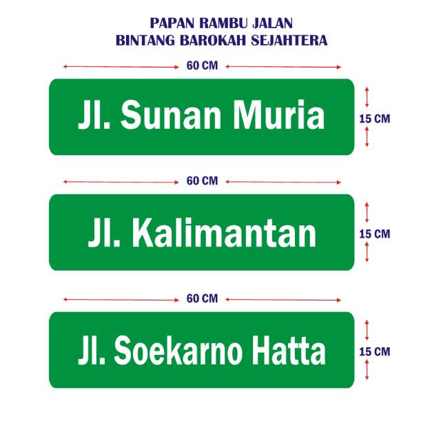 Jual Papan nama jalan 60x15cm/ custom, bahan alumunium | Shopee Indonesia
