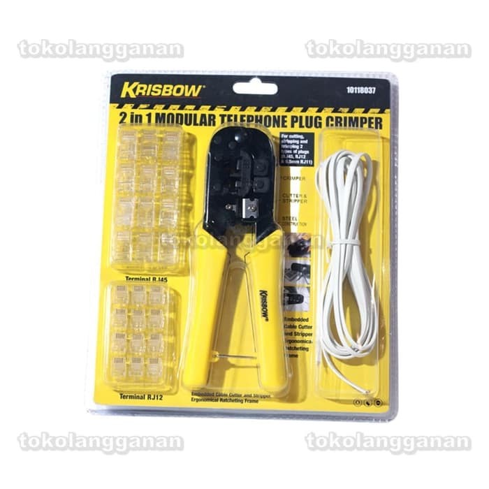 Jual Krisbow Tang Crimping Modular Telepon 2 In 1 bn17 | Shopee Indonesia