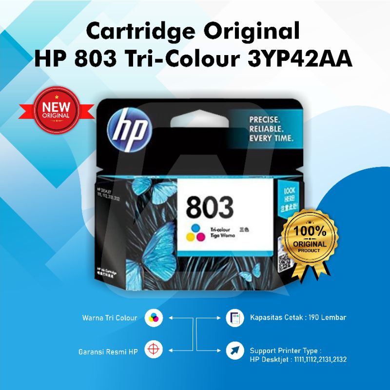 Jual Tinta HP 803 Tri-Colour Original Ink Cartridge | Shopee Indonesia