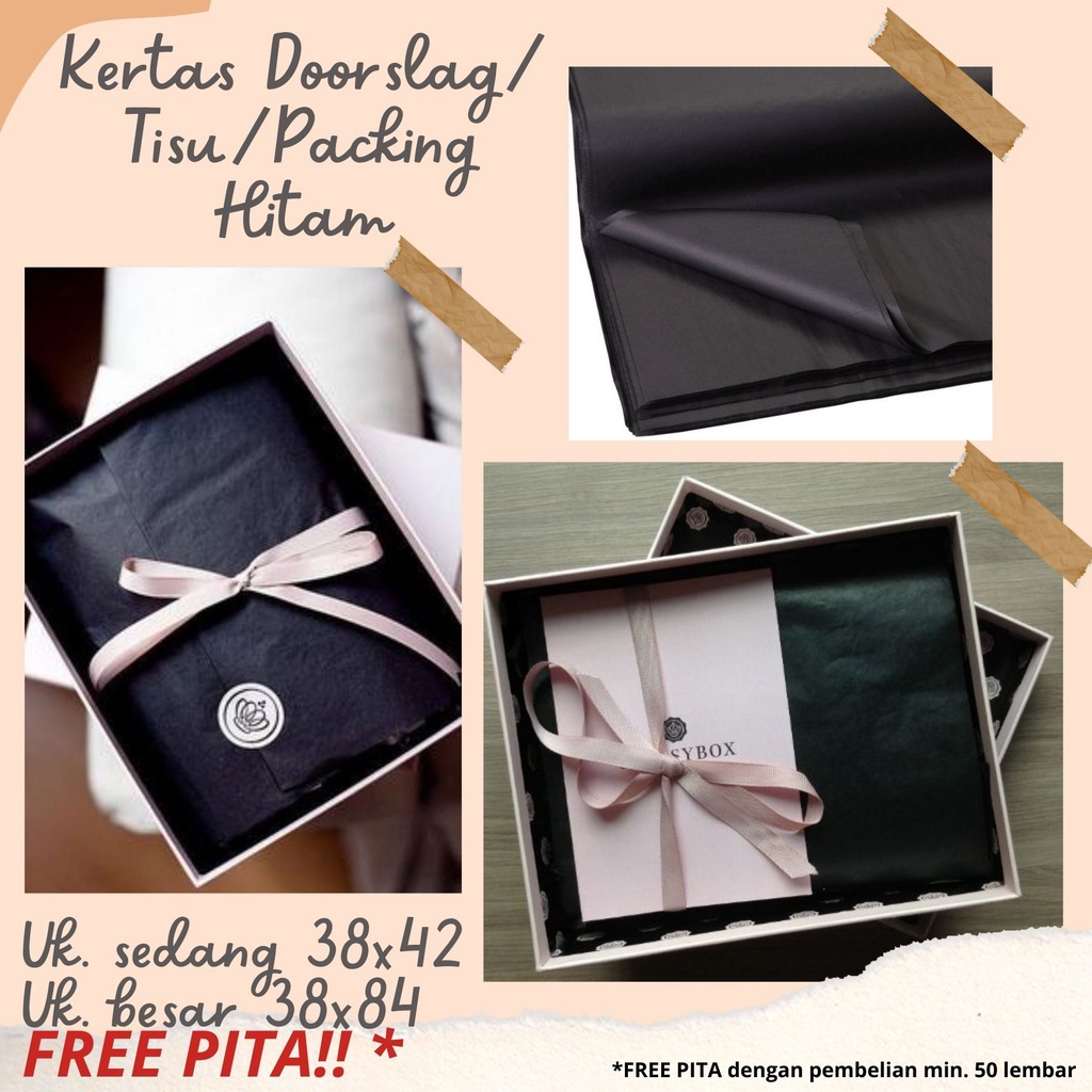 Jual [FREE PITA] KERTAS PACKING LEMBARAN / WRAPPING PAPER HITAM ...