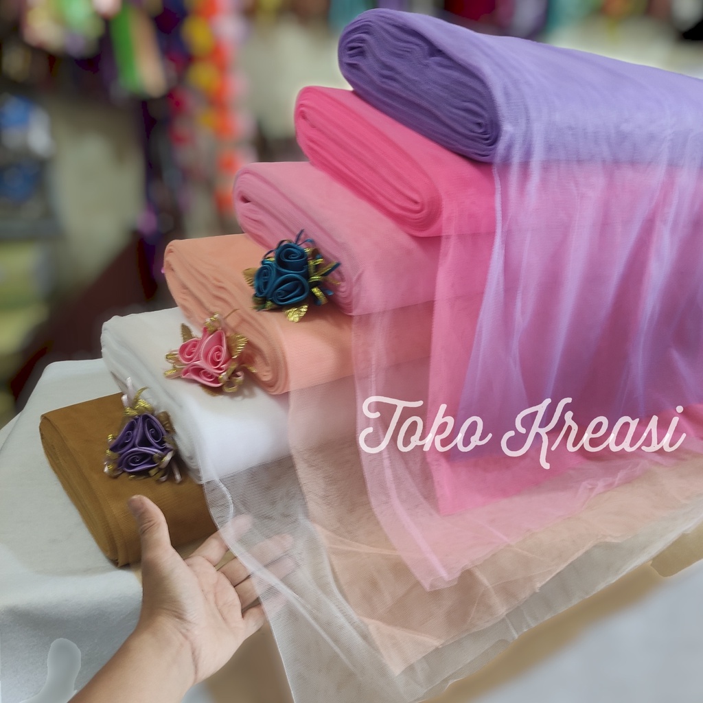 Jual (Meteran) Kain Tile Lembut Polos Halus / Soft Tulle Bahan Dress ...