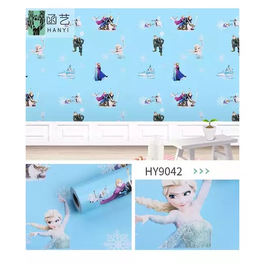 Jual Wallpaper Stiker Walpaper Dinding Karakter Elsa Anna Frozen Biru ...