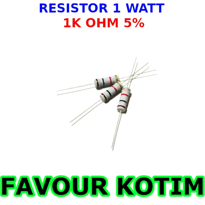 Jual RESISTOR 1K OHM 1 W WATT 1W 5 PERSEN FVKOTIM | Shopee Indonesia