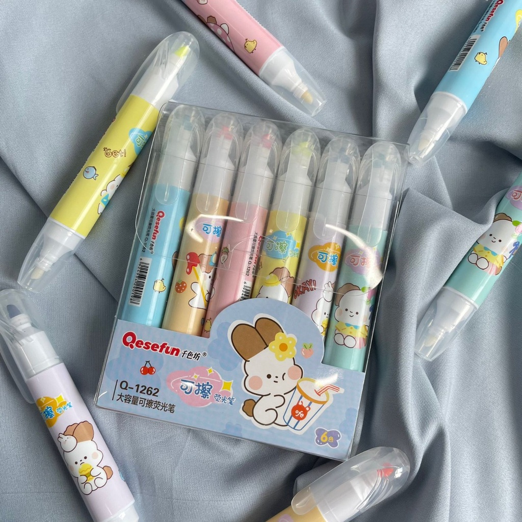 Jual STABILO QESEFUN 2 SISI 1 SET 6 COLOUR LENGKAP BISA DI HAPUS ...