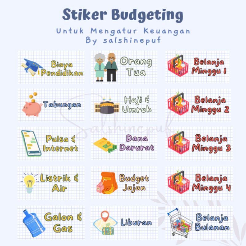Jual Stiker Budgeting- Stiker Dompet Keuangan satuan- stiker label ...