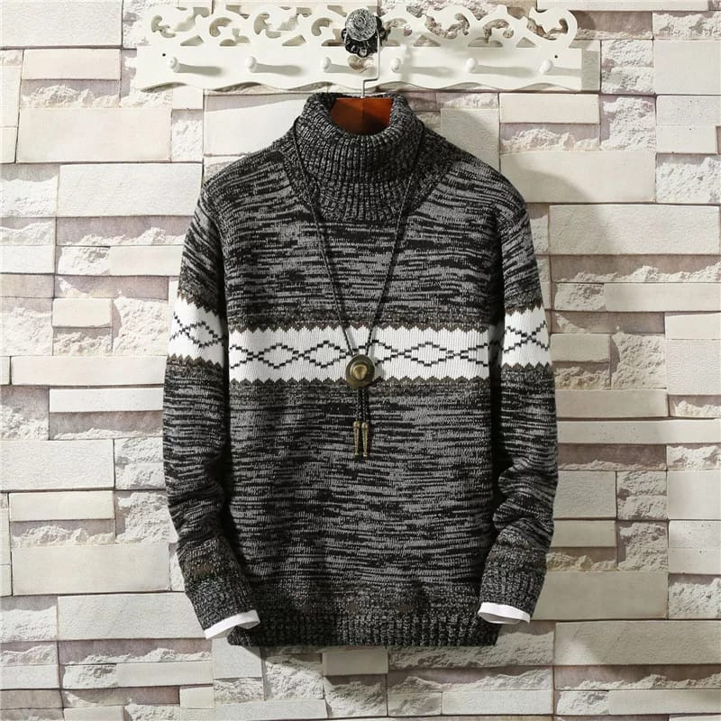 Jual sweater rajut pria kerah tinggi wildan twis | Shopee Indonesia