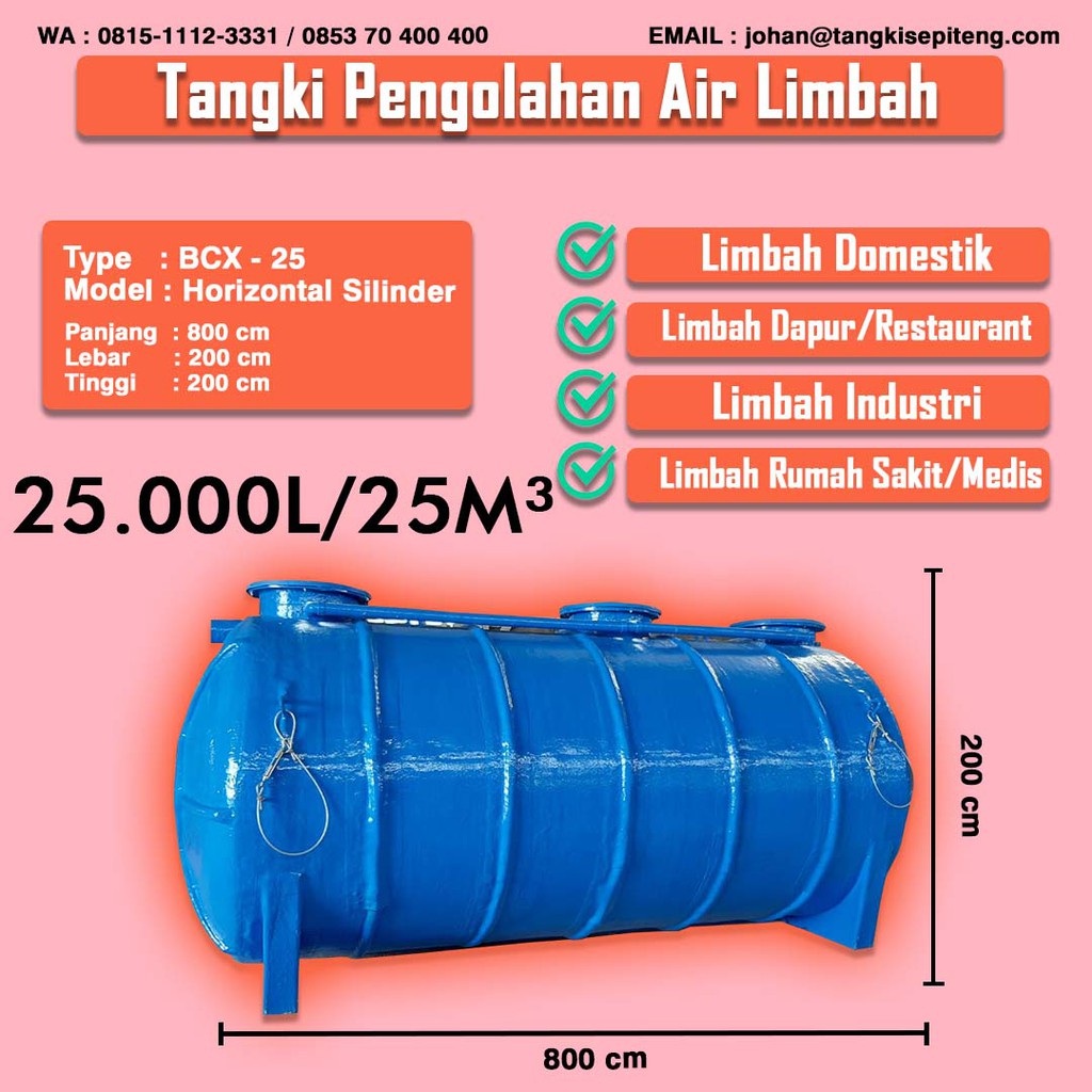 Jual Tangki IPAL Kapasitas 25000 Liter 25m3- BIOTECH SYSTEM - Septic ...