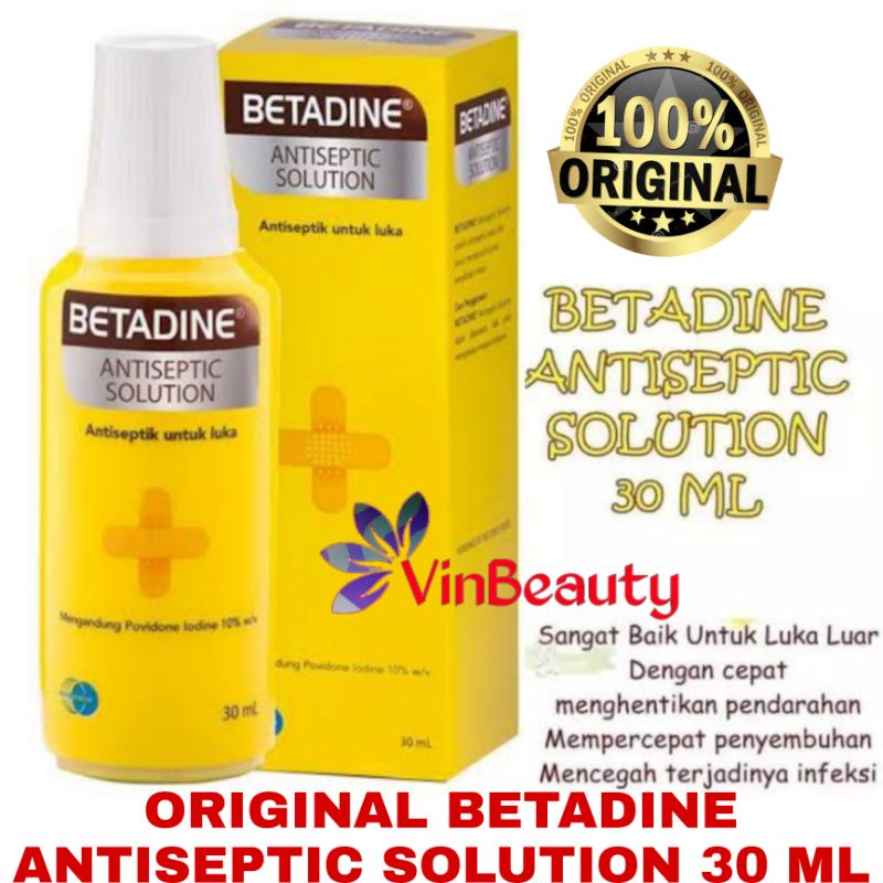 Jual ORIGINAL BETADINE ANTISEPTIC SOLUTION 30 ML / ANTISEPTIK UNTUK LUKA 30ML | Shopee Indonesia