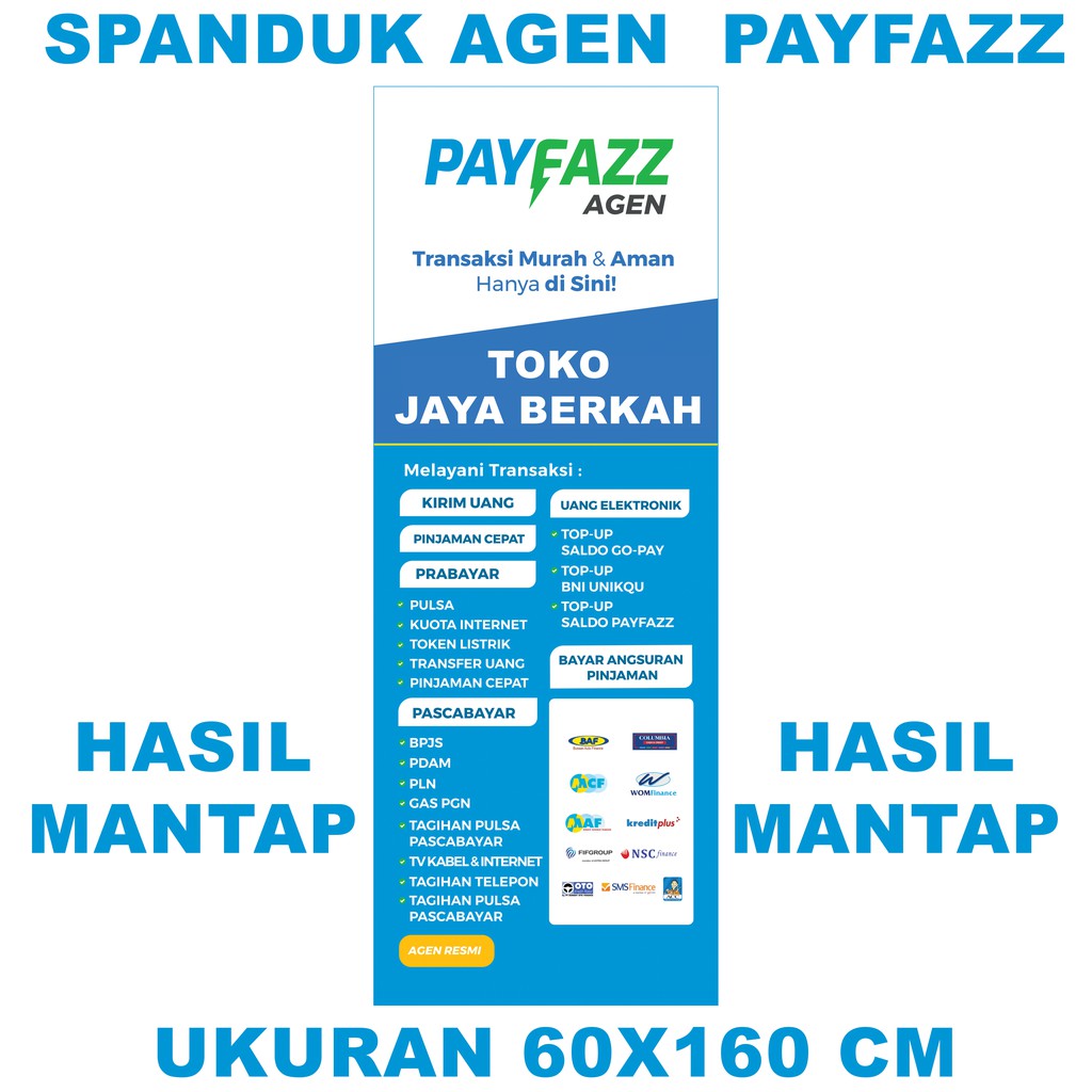 Jual Spanduk / Banner / Backdrop Agen Payfazz Ukuran 60x160 Cm | Shopee ...