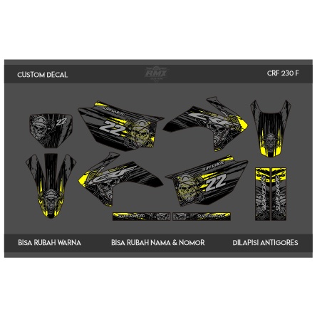 Jual DECAL STICKER CRF 230 F (003) DEKAL STIKER FULLBODY 2015 2016 2017 ...