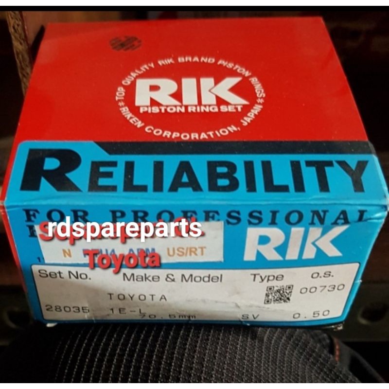 Jual Ring Piston Toyota Starlet EP70 1E 1000Cc OS 050 Rik | Shopee ...