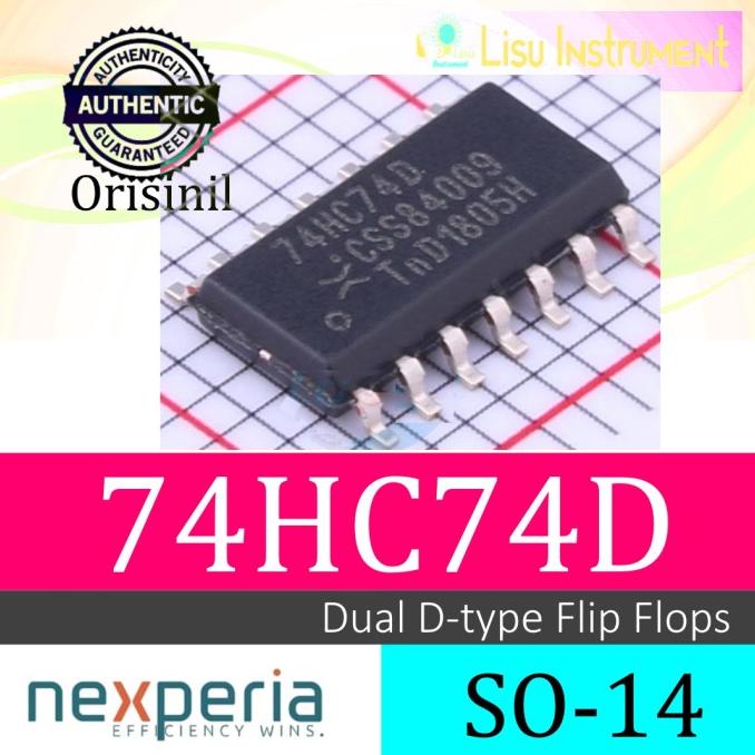 Jual 74HC74D Dual D-type Flip Flops Positive Edge-Trigger SO-14 ...