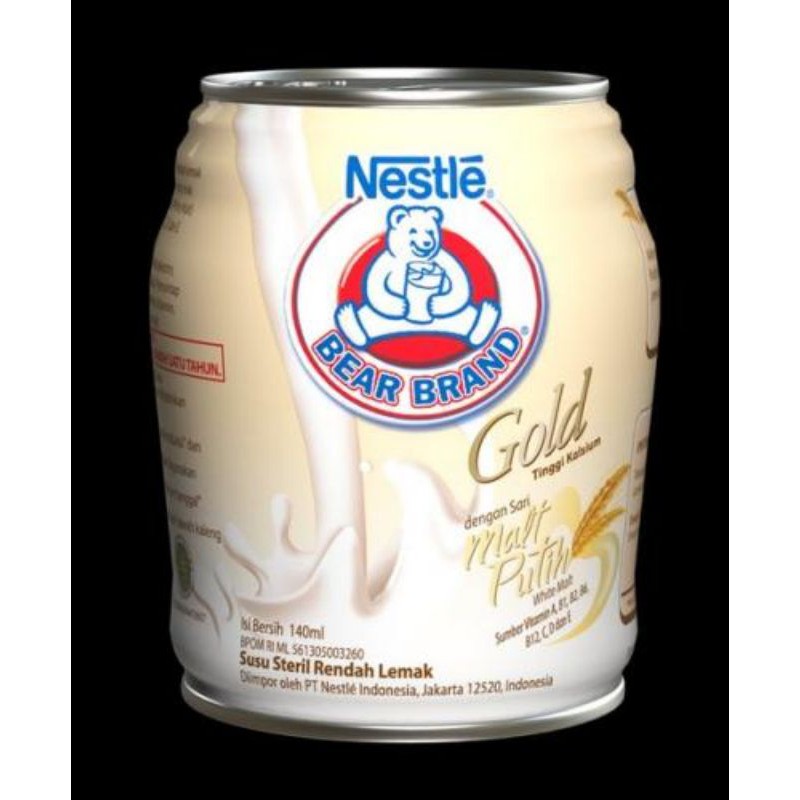 Jual Susu Beruang Bear Brand Gold White Malt 140ml {Eceran 1 Pcs ...
