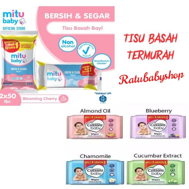 Jual ANEKA WIPES TISSUE BASAH MITU ISI 50 LEMBAR [BUNDLE 2] | Shopee ...