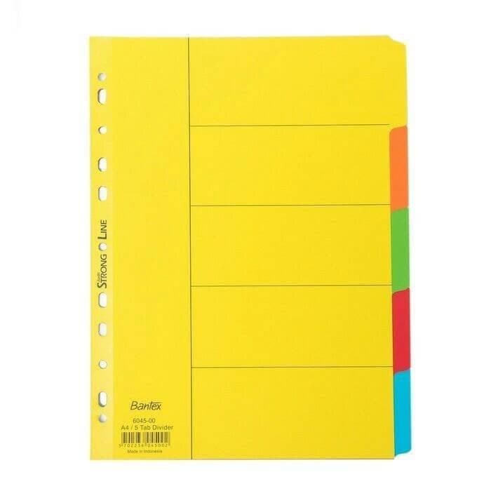 Jual Divider Bantex 6045 Devider Pembatas 5 Warna A4 | Shopee Indonesia